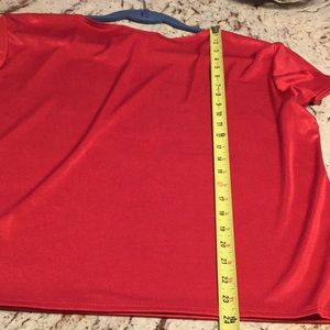 KC Stevens | Tops | Nwt Shiny Red Shortsleeve Shell | Poshmark